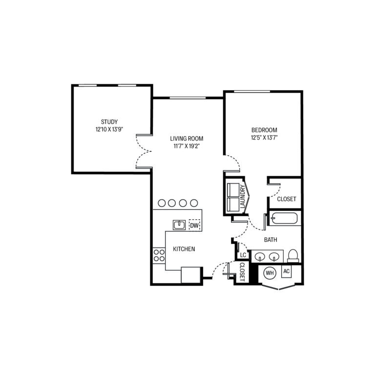 Studio, 1, 2, & 3 Bedroom Floorplans | Foster Square