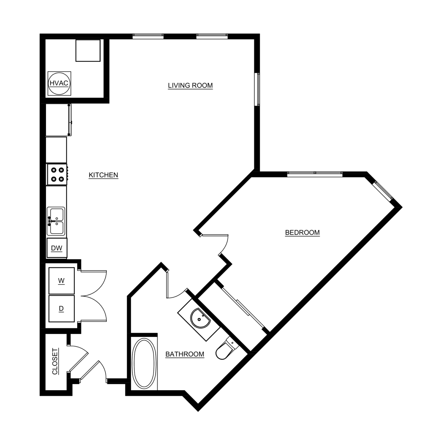 Studio, 1, 2, & 3 Bedroom Floorplans | Foster Square